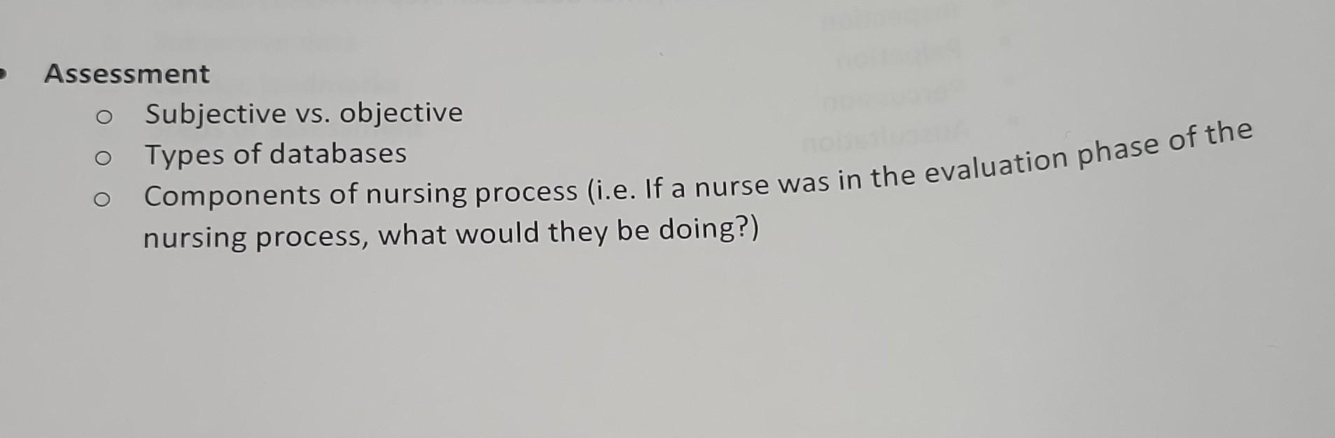 Solved Assessment Subjective vs. objective Types of | Chegg.com