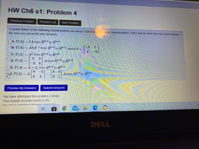 Solved HW Ch6 s1: Problem 4 Previous Problem Problem List | Chegg.com