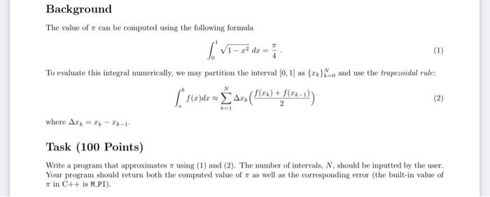 Solved In C Write A Program That Approximates π Using