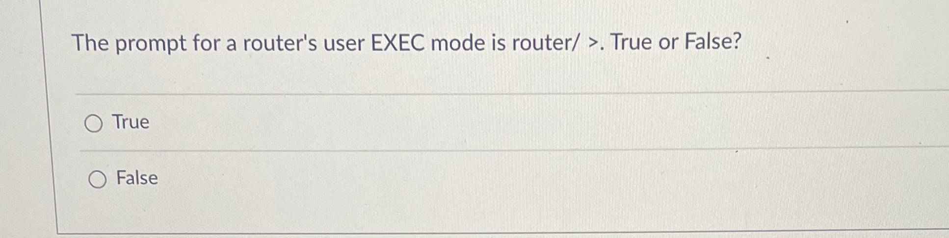 Solved The prompt for a router's user EXEC mode is | Chegg.com