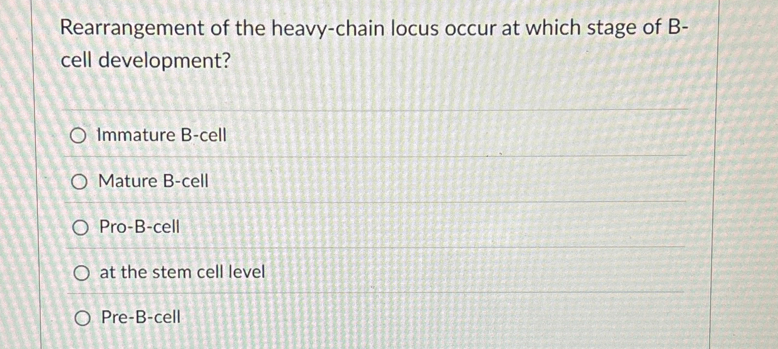 Solved Rearrangement of the heavy-chain locus occur at which | Chegg.com
