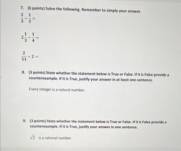 Solved 7. (6 points) Solve the following. Remember to simply | Chegg.com