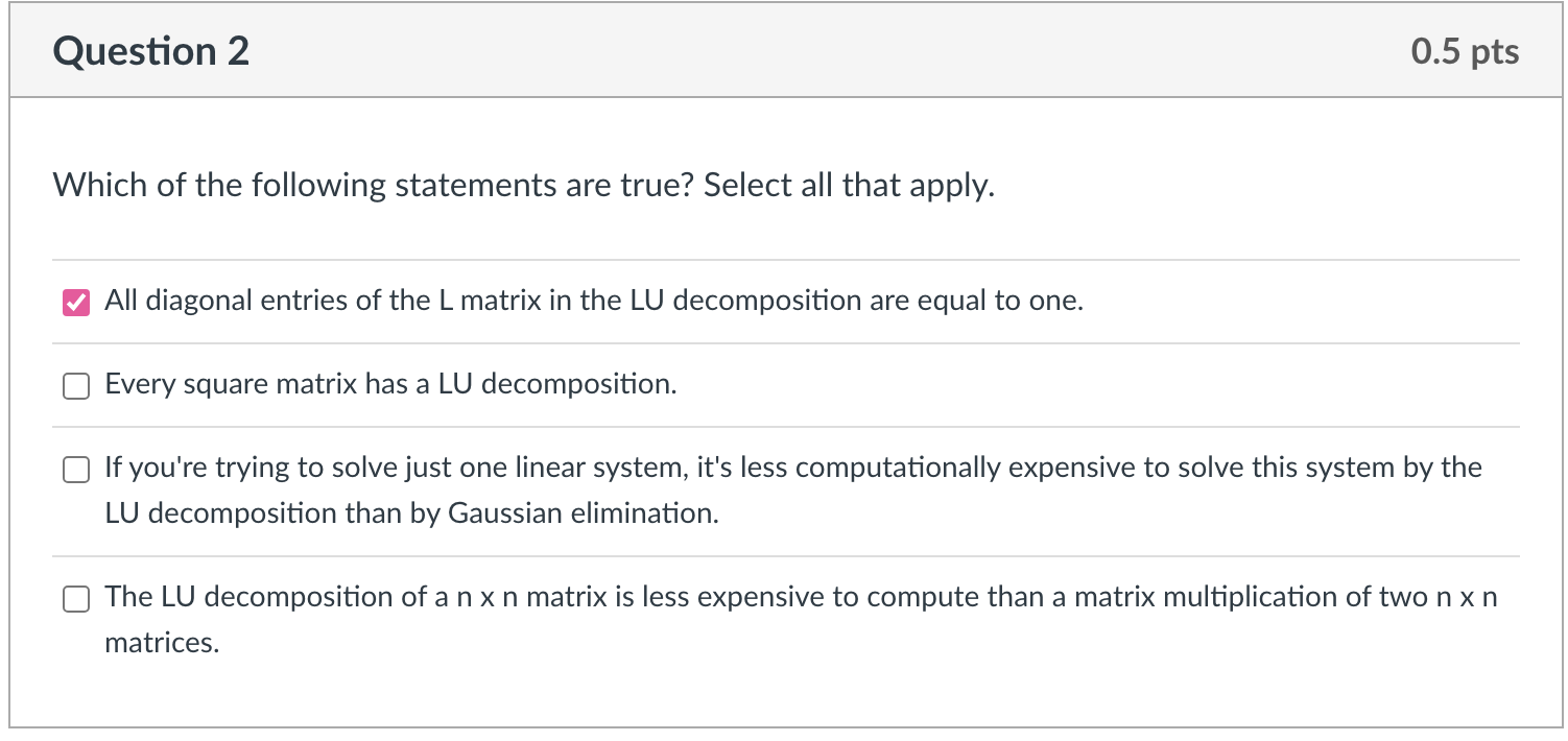 Solved Question 2Which of the following statements are true? | Chegg.com