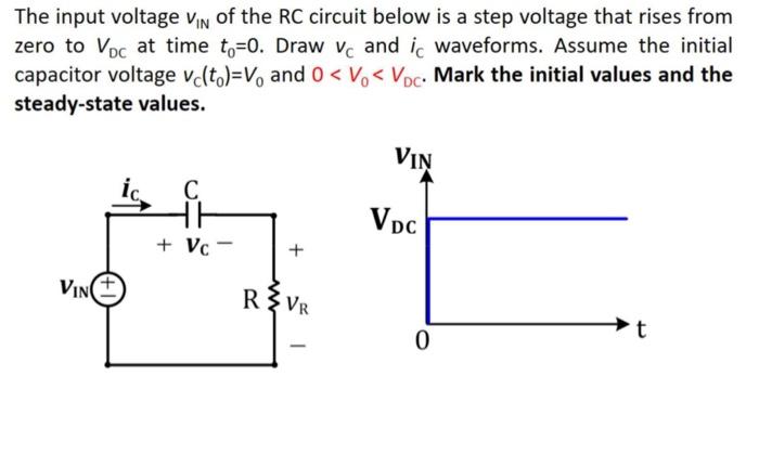 Solved The input voltage vIN of the RC circuit below is a | Chegg.com