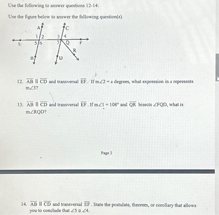 Solved Use The Following To Answer Questions 12 14 Use The