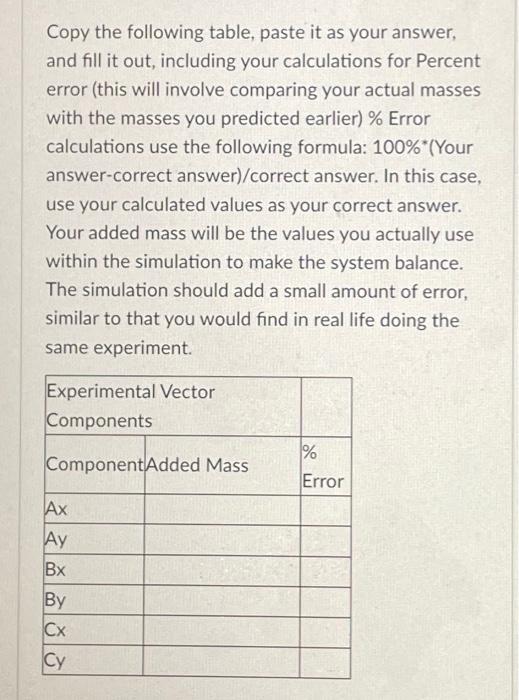 Copy the following table, paste it as your answer, | Chegg.com