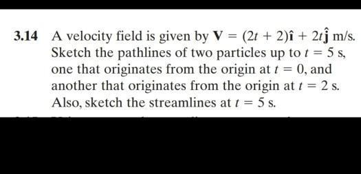 Solved 3.14 A velocity field is given by V = (2+ + 2)î + 2tj | Chegg.com