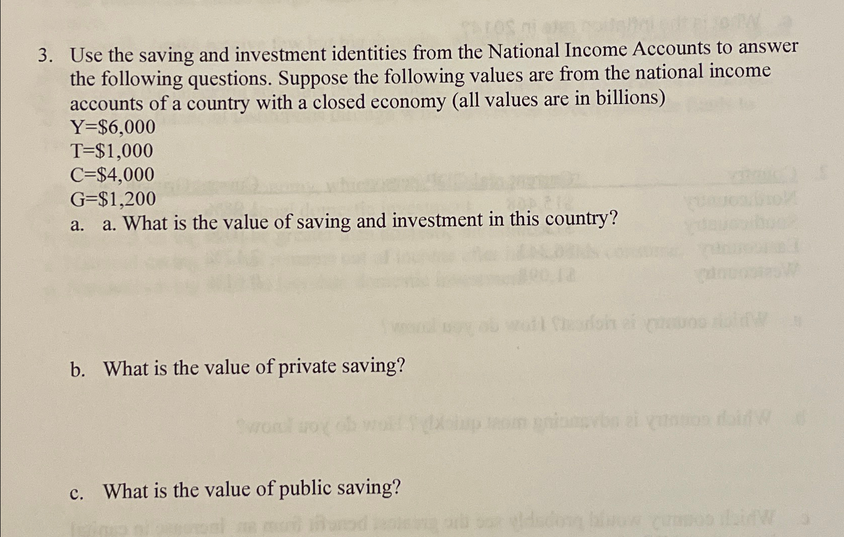 Solved Use the saving and investment identities from the | Chegg.com