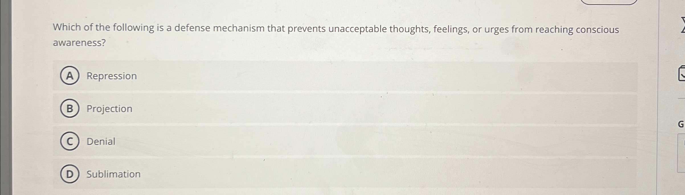 Solved Which of the following is a defense mechanism that | Chegg.com