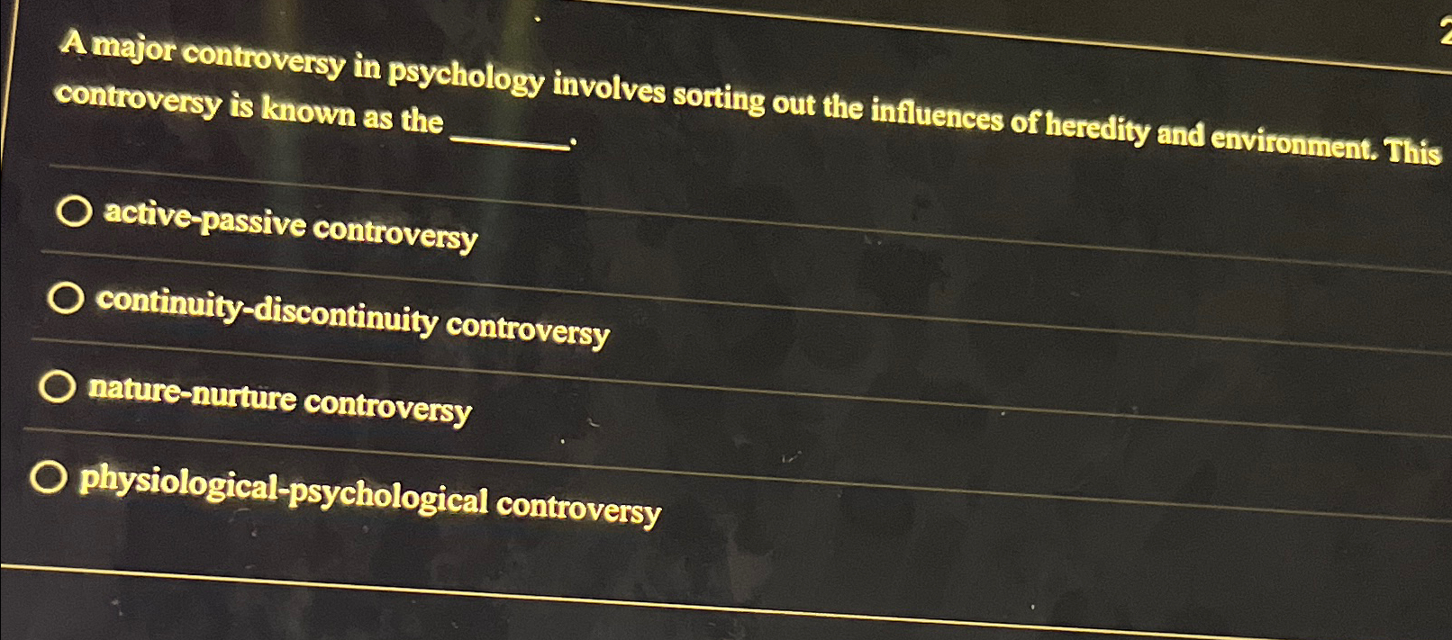 Solved A major controversy in psychology involves sorting | Chegg.com