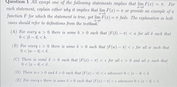 Solved Question 1 All except one of the following statements | Chegg.com