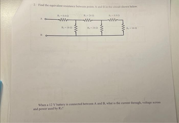 Solved 3. Complete a VIP chart for the resistors in | Chegg.com
