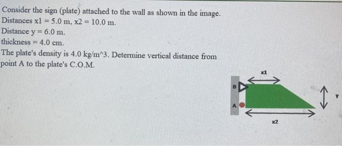 Solved Consider the sign (plate) attached to the wall as | Chegg.com