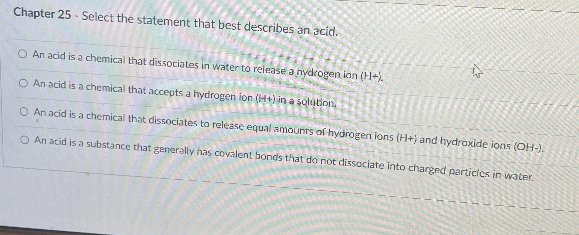 Solved Chapter 25 - ﻿Select the statement that best | Chegg.com