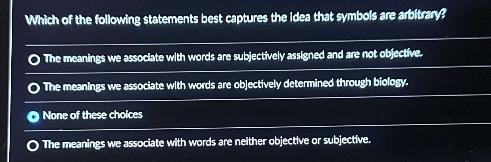 Solved Which of the following statements best captures the | Chegg.com