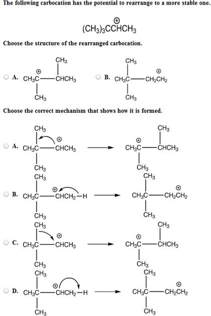 Solved The following carbocation has the potential to | Chegg.com