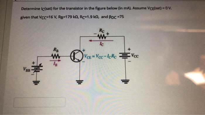 Solved Determine Ic(sat) for the transistor in the figure | Chegg.com