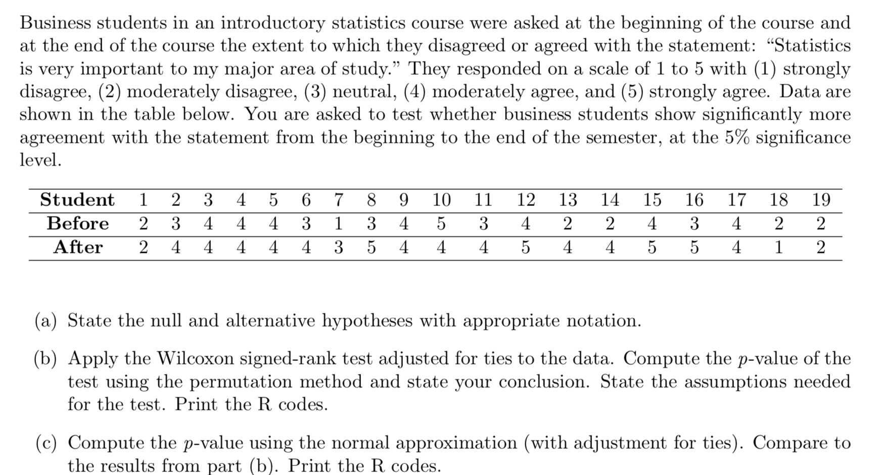 Solved Business students in an introductory statistics | Chegg.com