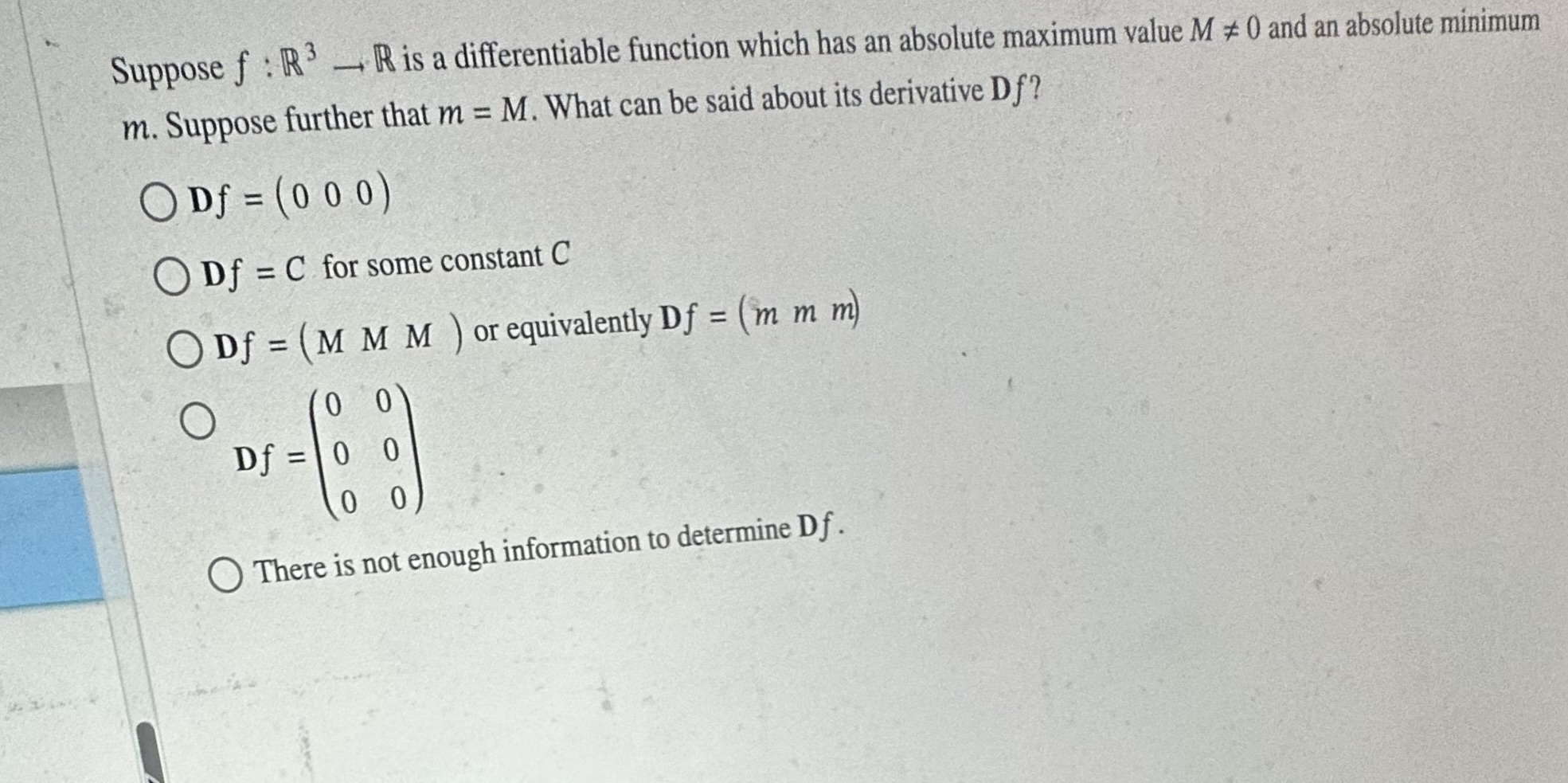 Solved Suppose f:R3→R ﻿is a differentiable function which | Chegg.com