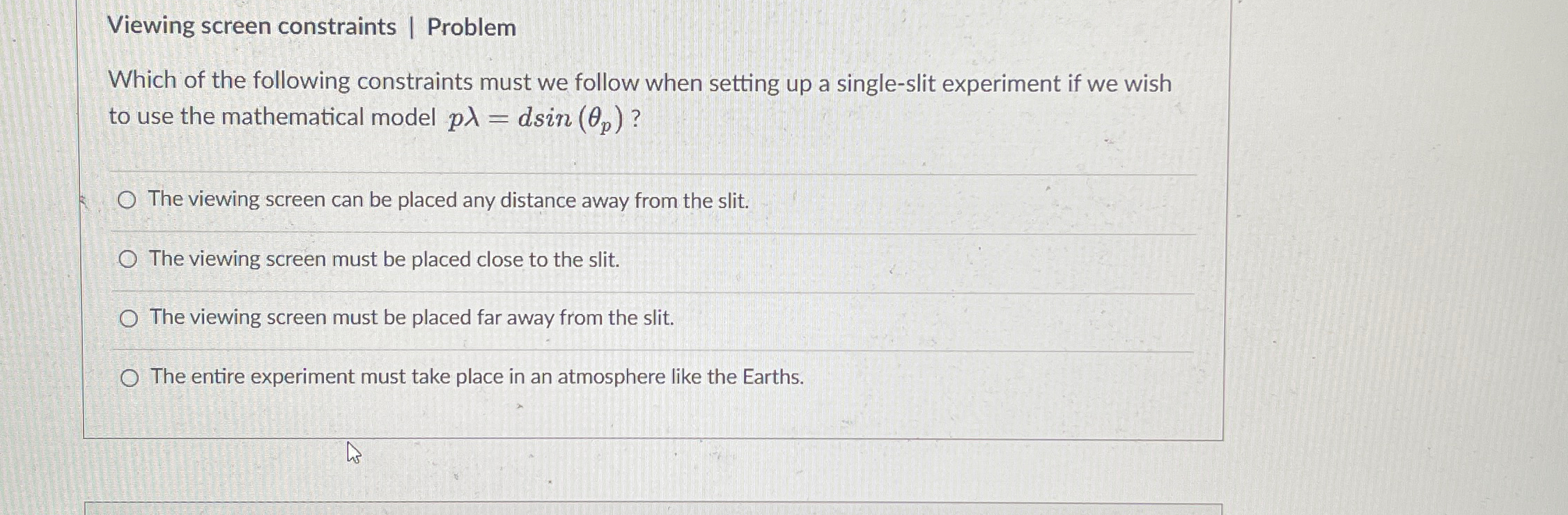 Solved Viewing screen constraints | ﻿ProblemWhich of the | Chegg.com