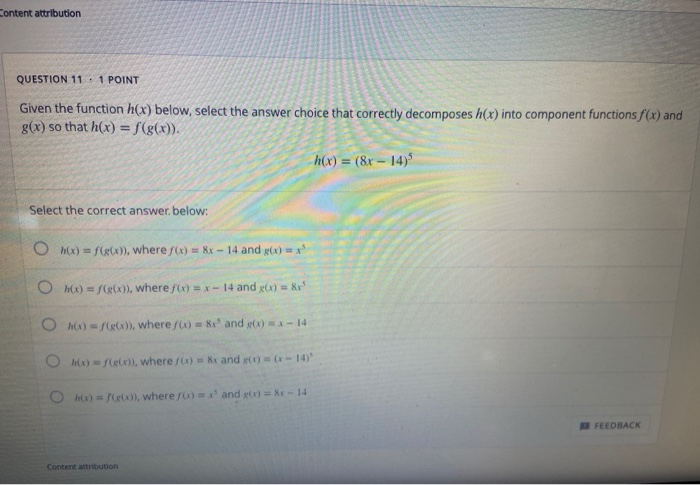 Solved Content attribution QUESTION 11.1 POINT Given the | Chegg.com