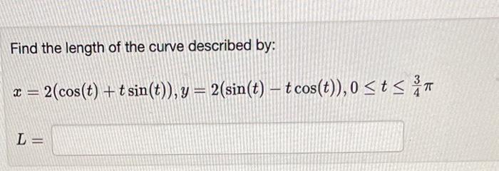 Solved Consider the curve described by the parametric | Chegg.com