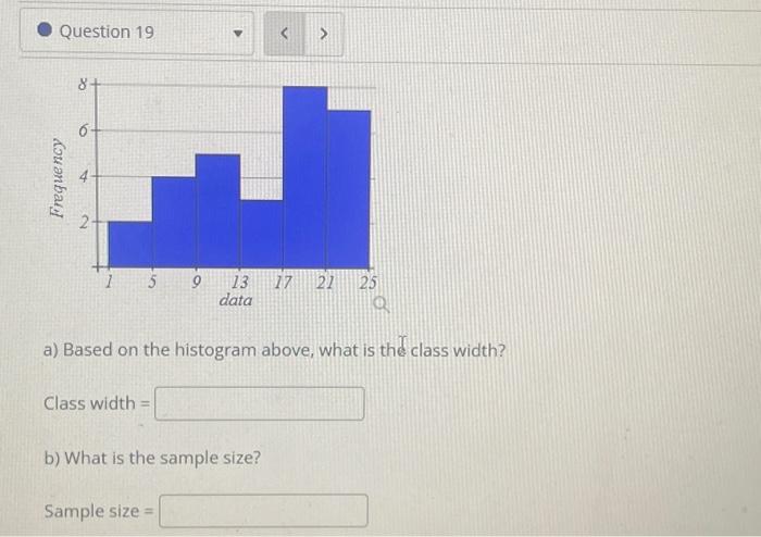 Solved a) Based on the histogram above, what is the class | Chegg.com