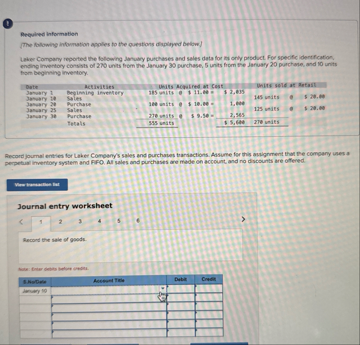 Solved Required information[The following information | Chegg.com