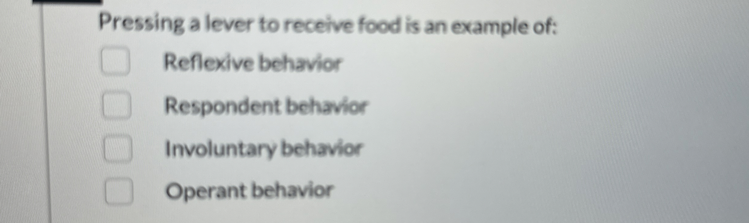 Solved Pressing a lever to receive food is an example | Chegg.com