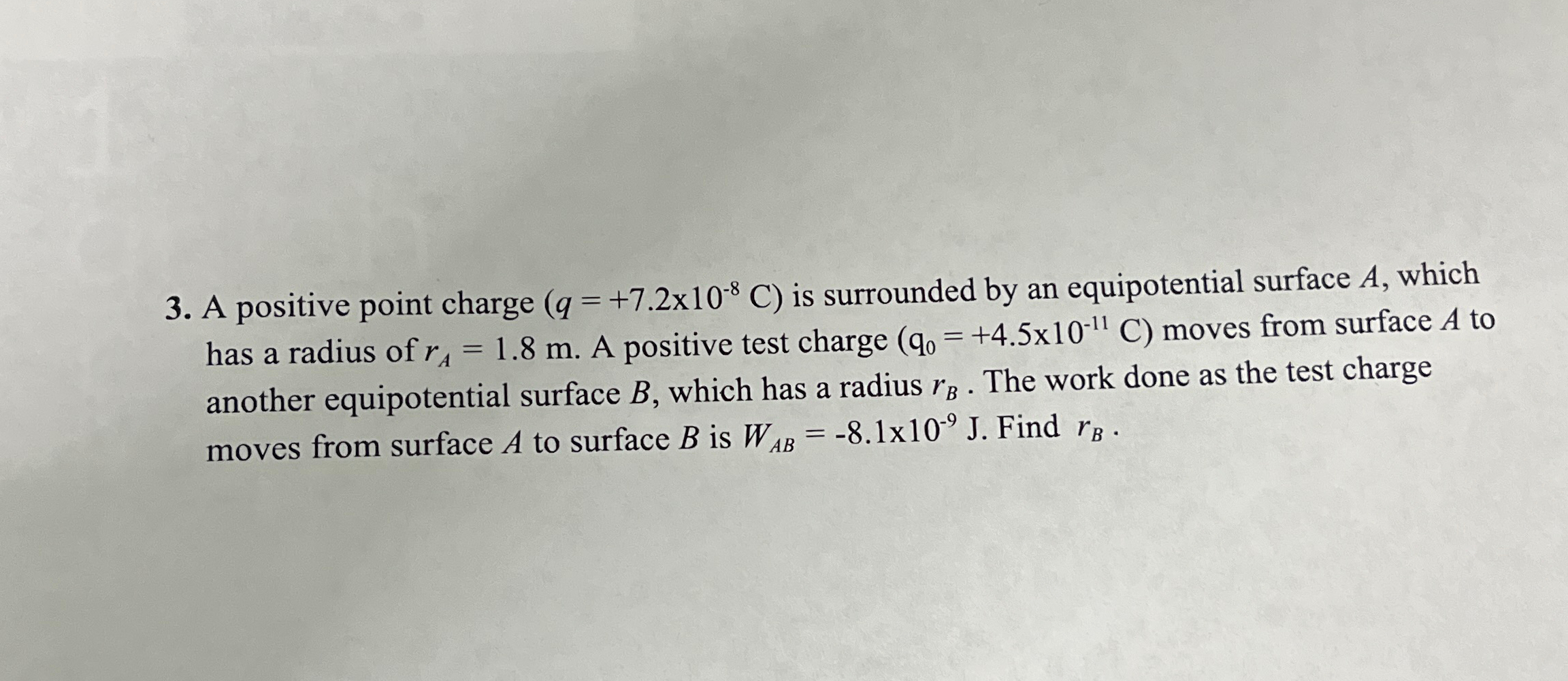 Solved A positive point charge )=(+7.2×10-8C ﻿is surrounded | Chegg.com