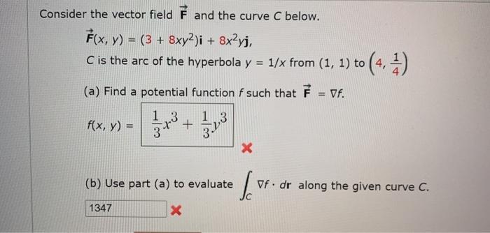 Solved Consider the vector field and the curve C below. F(x, | Chegg.com