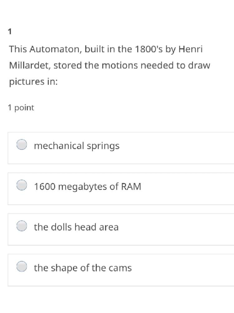 Solved 1 This Automaton, built in the 1800's by Henri | Chegg.com