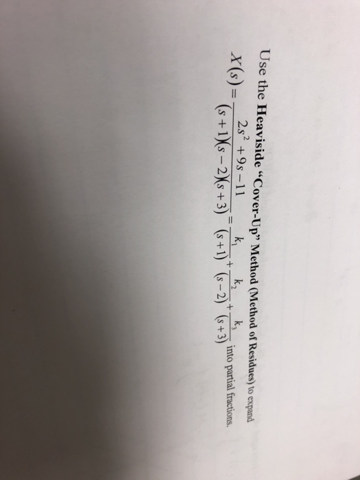 Solved Use the Heaviside “Cover-Up” Method (Method of | Chegg.com