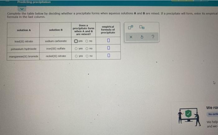 Solved Predicting precipitation Complete the table below by | Chegg.com