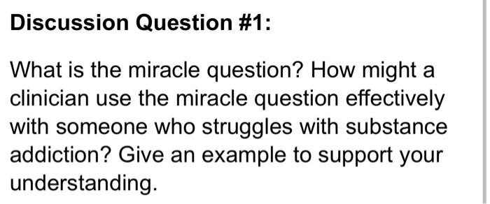 Solved Discussion Question \#1: What is the miracle | Chegg.com