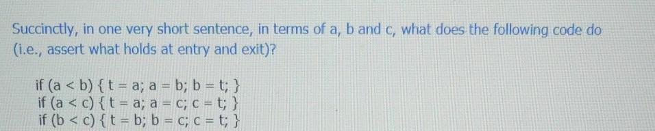 Solved Succinctly, in one very short sentence, in terms of | Chegg.com
