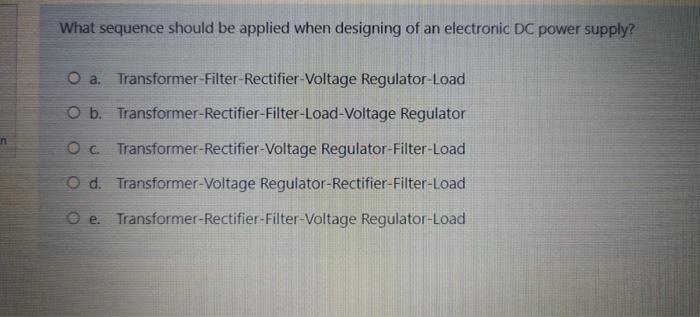 Solved What sequence should be applied when designing of an | Chegg.com