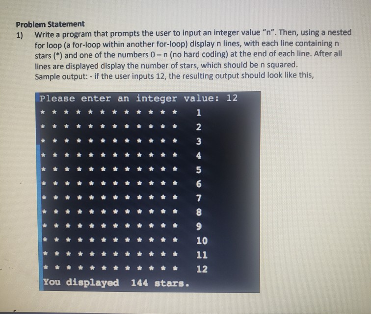 Solved Problem Statement 1) Write a program that prompts the | Chegg.com