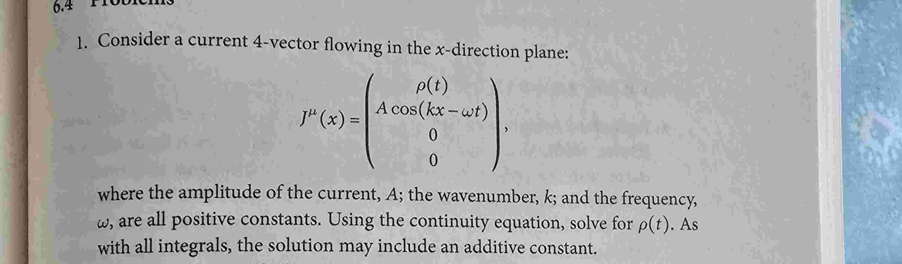 Solved Consider a current 4 -vector flowing in ﻿the | Chegg.com