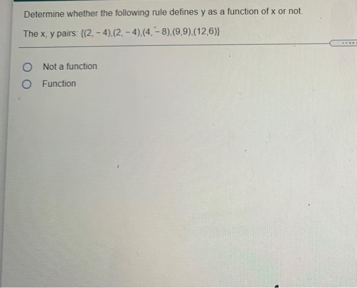 Solved Determine whether the following rule defines y as a | Chegg.com