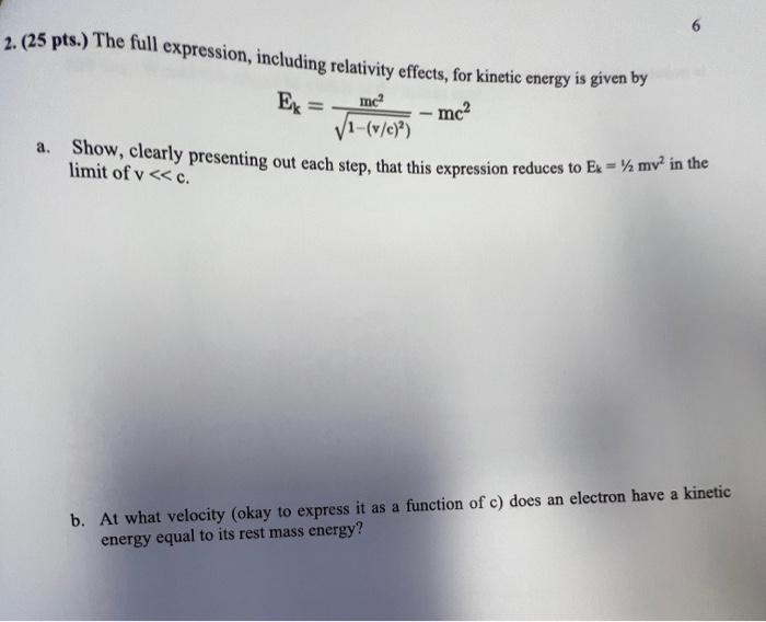 Solved 2. (25 pts.) The full expression, including | Chegg.com