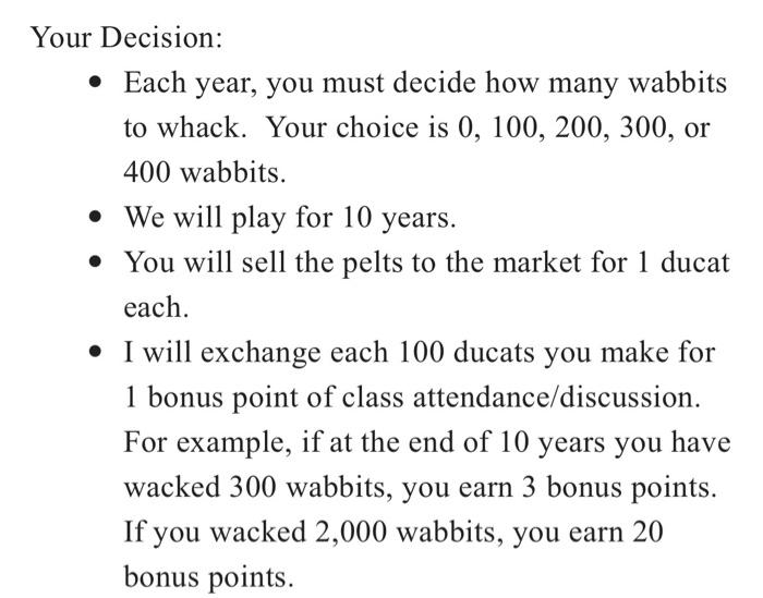 Whack the Wabbit Experiment Worksheet for Part I | Chegg.com