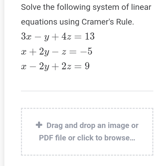 Solved Solve the following system of linear equations using | Chegg.com