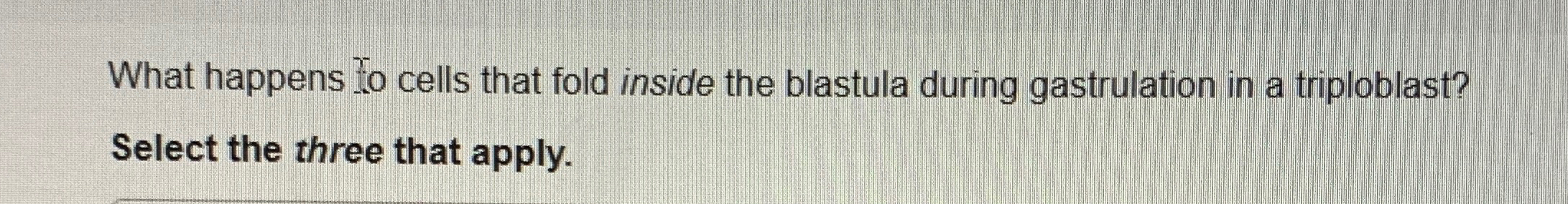Solved What happens fo cells that fold inside the blastula | Chegg.com
