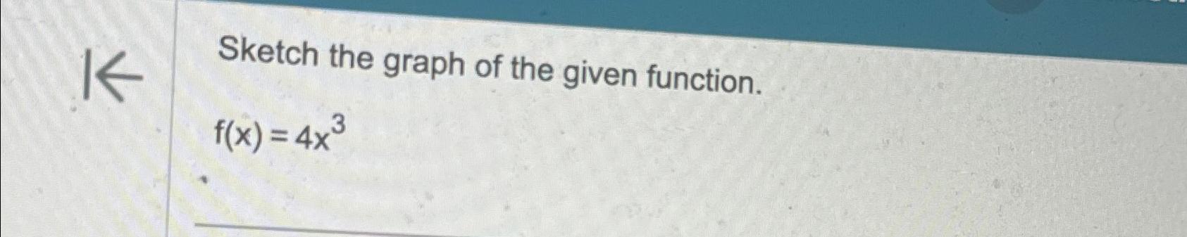 Solved Sketch the graph of the given function.f(x)=4x3 | Chegg.com
