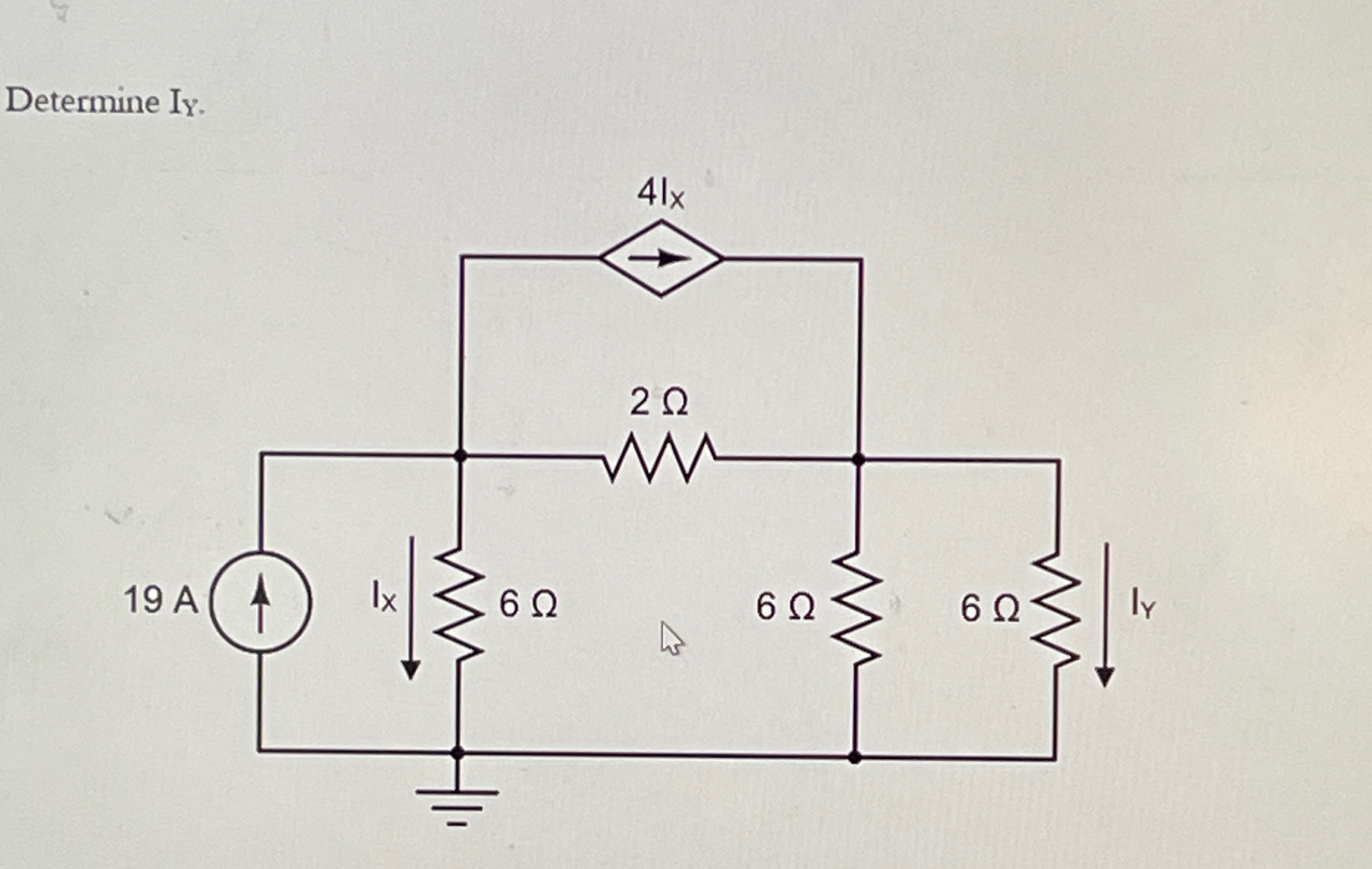 Solved Determine IY.Please label and using Mesh analysis. | Chegg.com