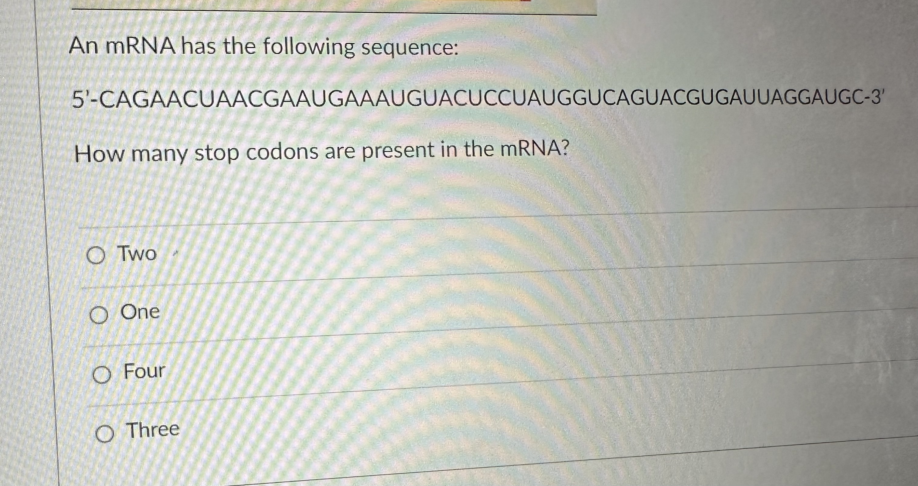 Solved An mRNA has the following | Chegg.com