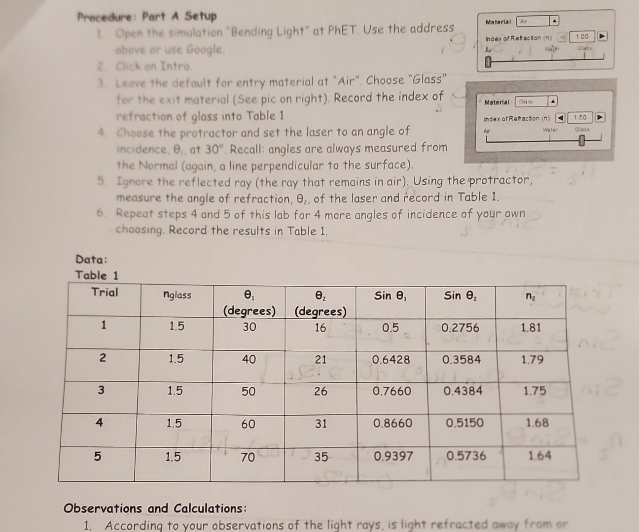 Solved Procedure: Part A Setup 1. Open the simulation | Chegg.com