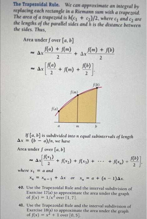 Solved The Trapezoidal Rule. We can approximate an integral | Chegg.com