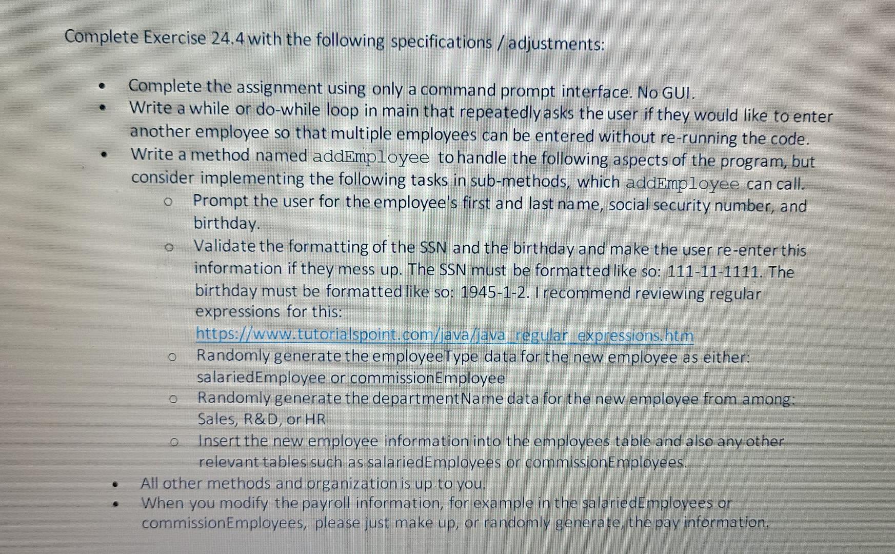 Solved Problem Description Implement a program to interact | Chegg.com